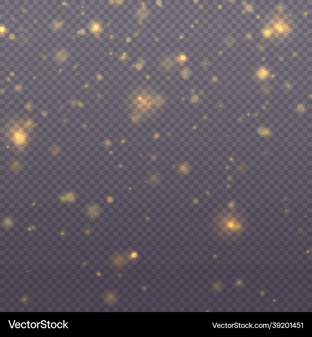 Light glow bokeh gold dust star spark Royalty Free Vector