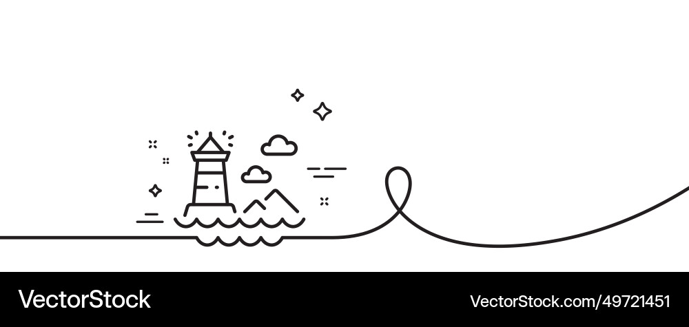 Lighthouse line icon beacon tower sign Royalty Free Vector