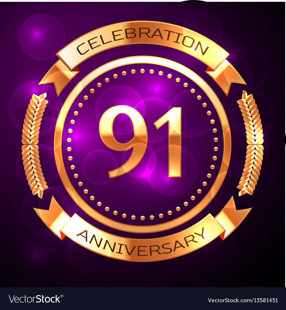Ninety one years anniversary celebration Vector Image