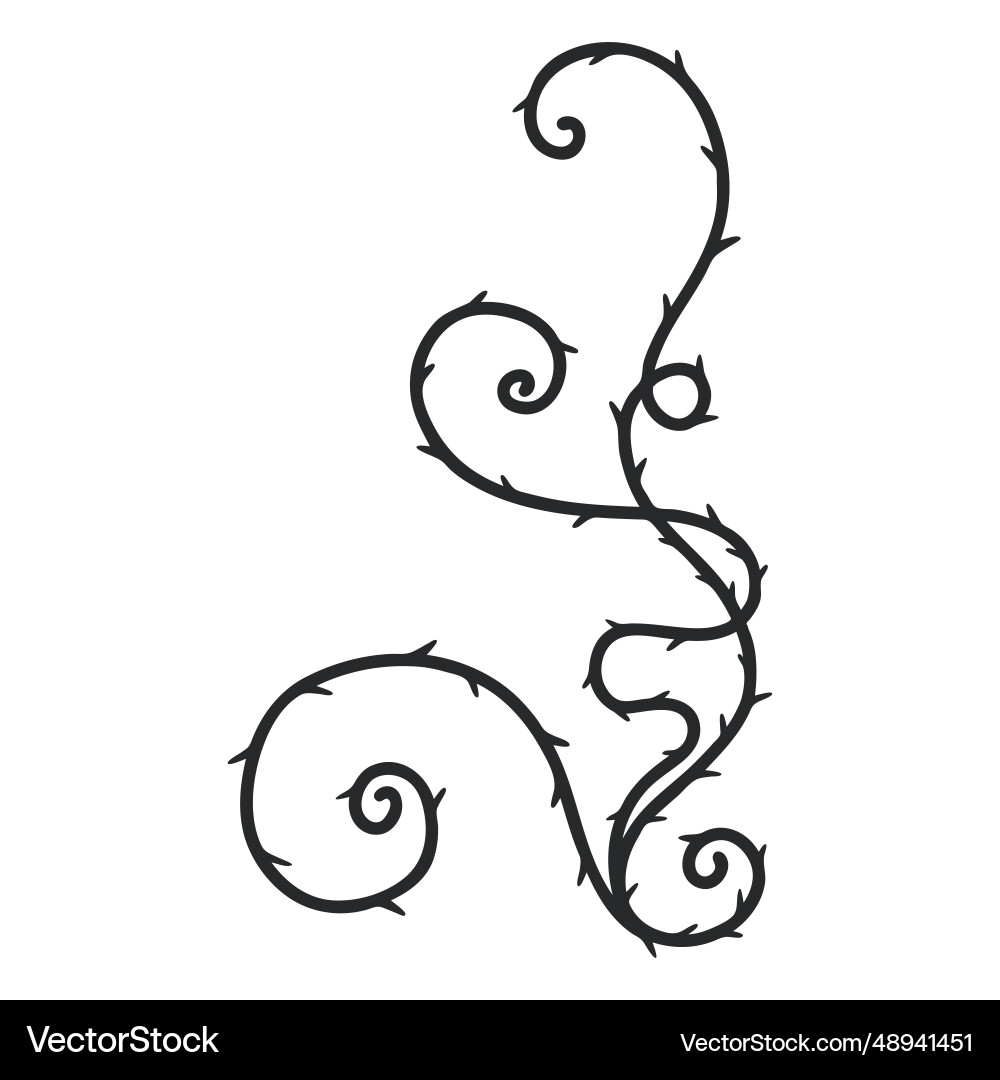 Ornamental thorn swirl stroke Royalty Free Vector Image