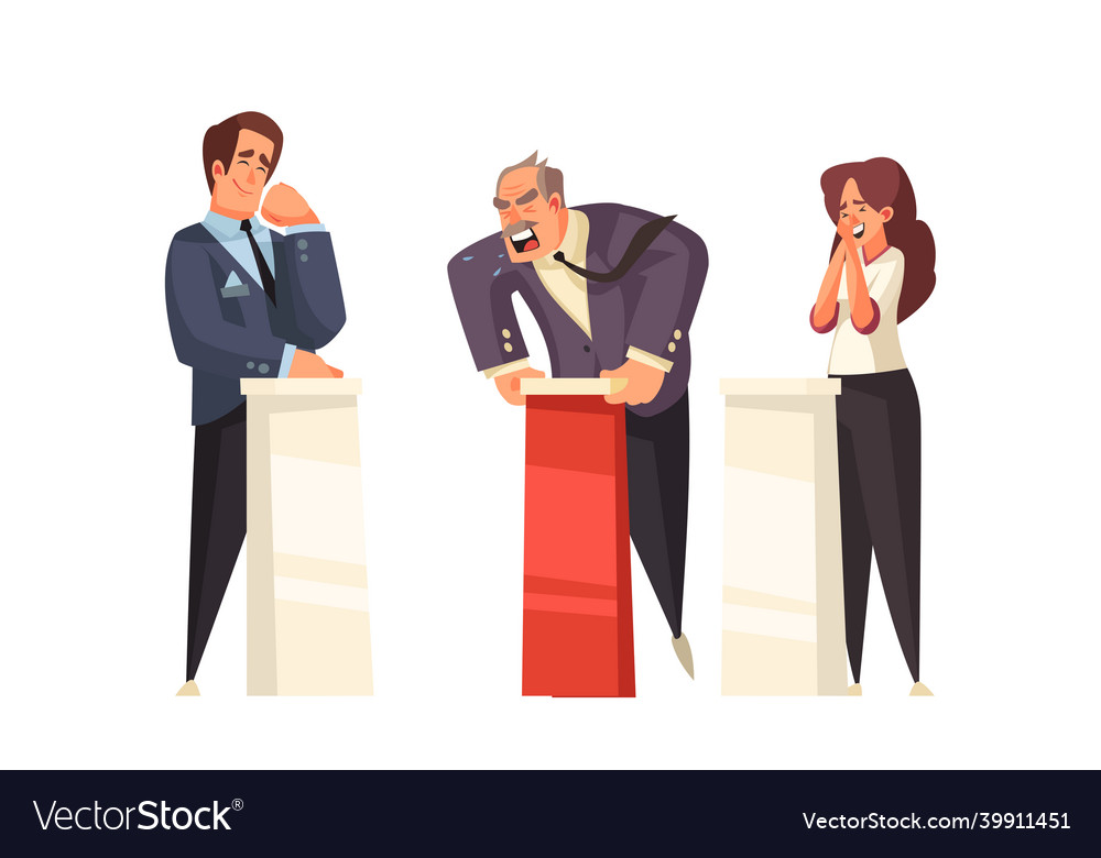 Political Debate Cartoon Composition Royalty Free Vector political-debate-cartoon-composition-royalty-free-vector