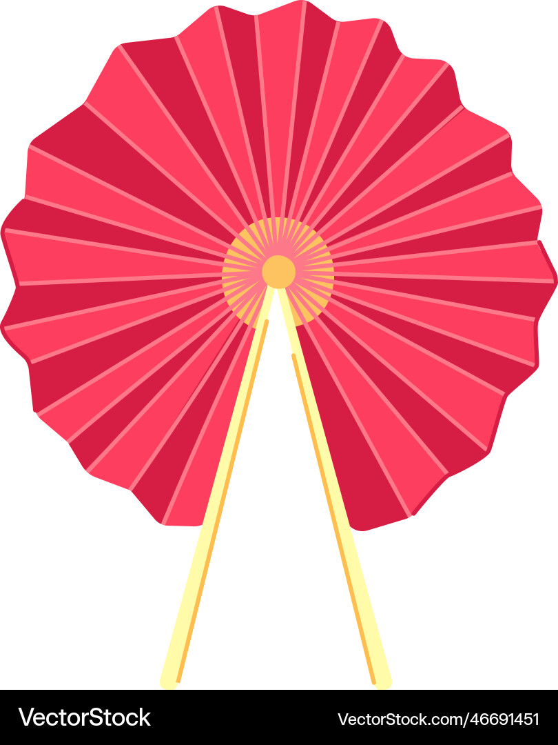 Red hand fan cartoon Royalty Free Vector Image