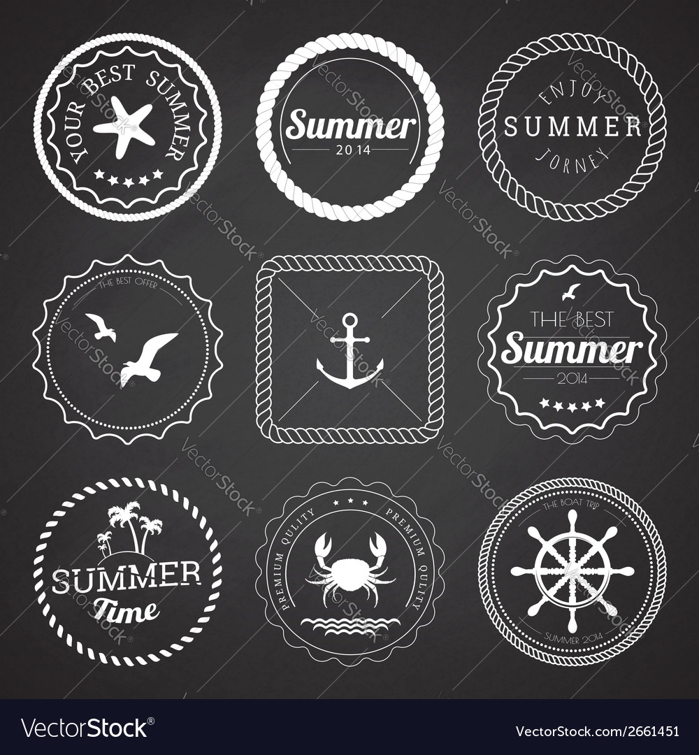 Set 9 circle summer frames borders Royalty Free Vector Image