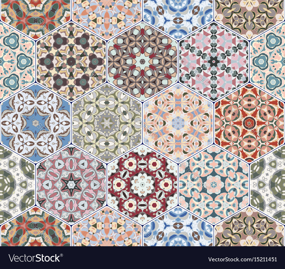 Set of hexagonal patterns Royalty Free Vector Image