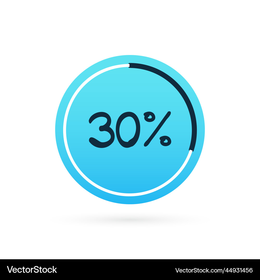 30 percent chart percentage infographic element Vector Image