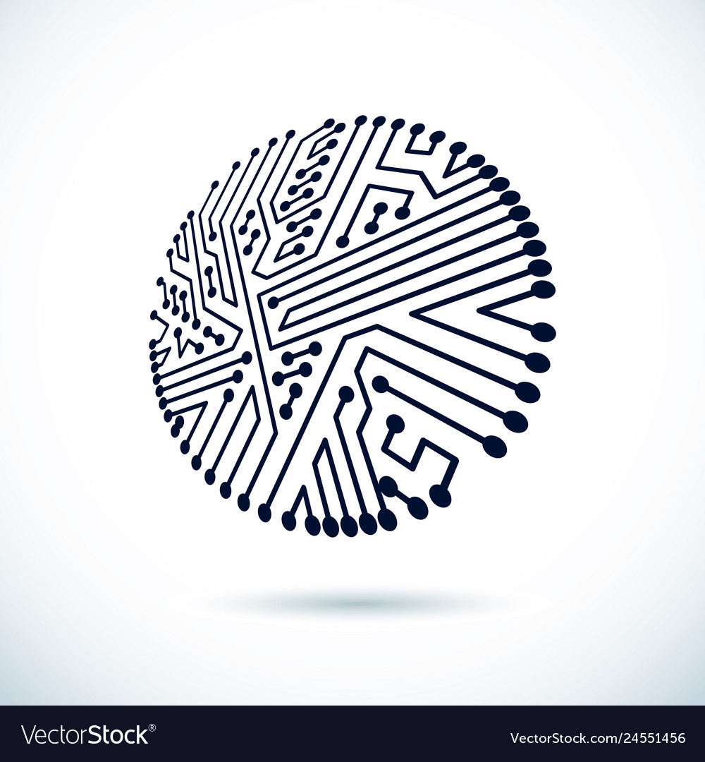 Abstract computer circuit board circular Vector Image