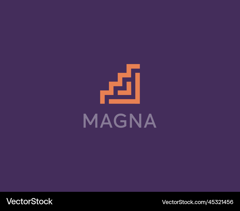 Abstract geometric stairs logo premium real Vector Image