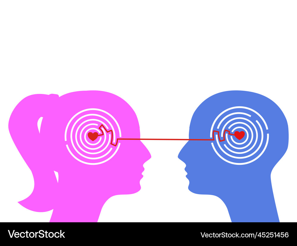 Brainstorming to solve problems male and female Vector Image