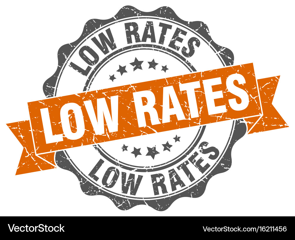 Low rates stamp sign seal Royalty Free Vector Image