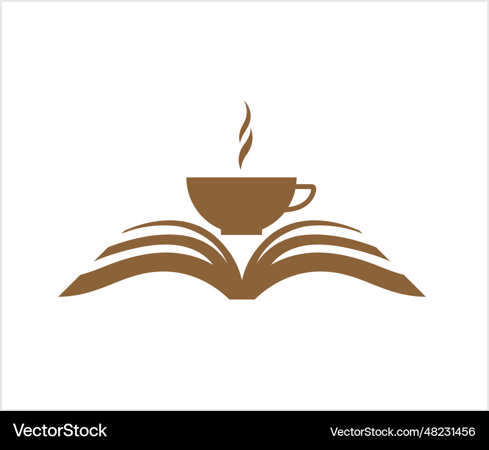 Open book coffee logo symbol icon design Vector Image