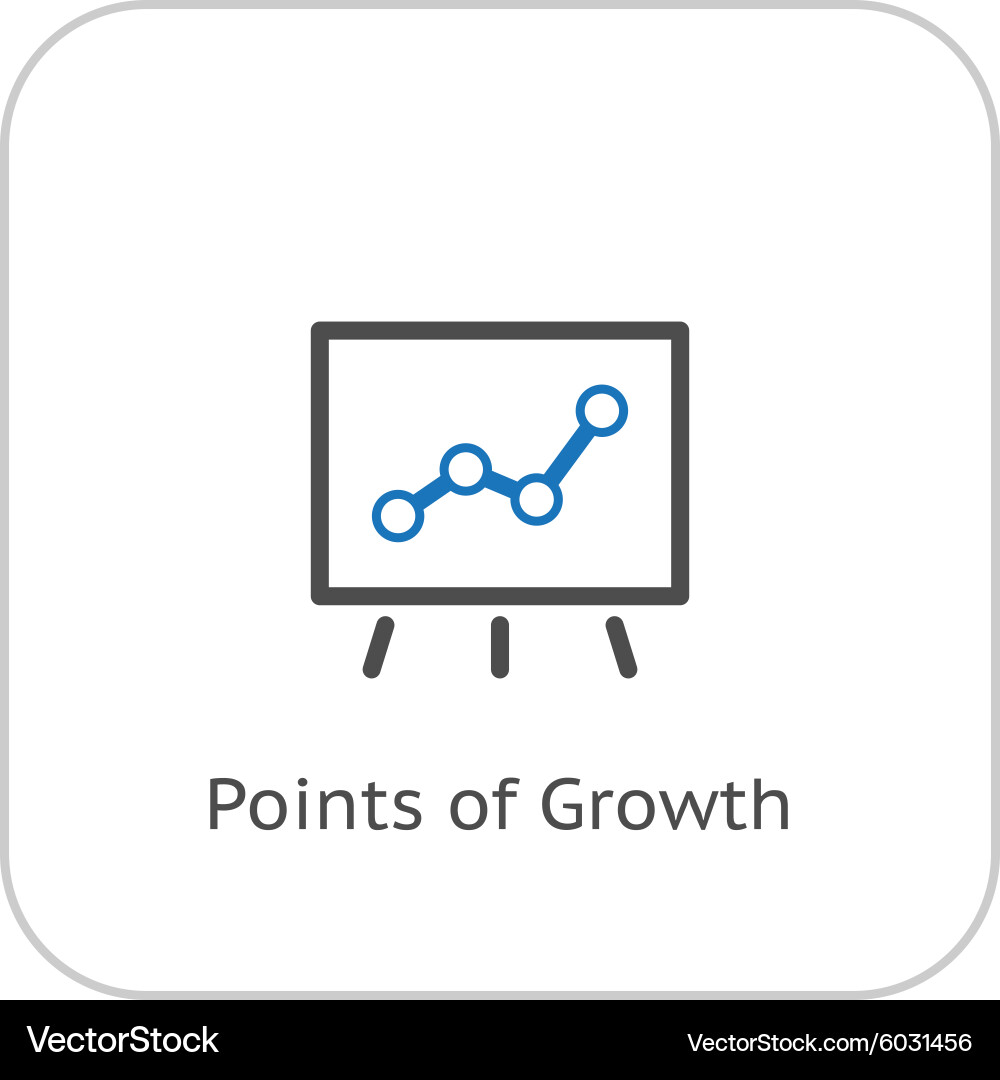 Points of growth icon business concept flat Vector Image