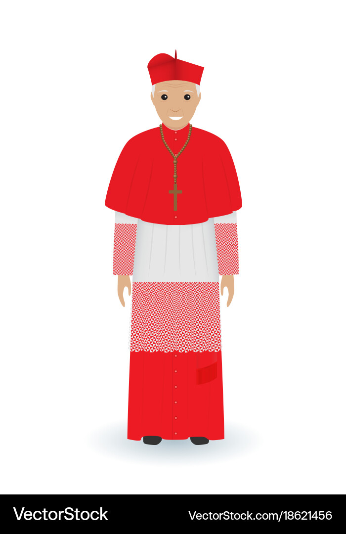 Pope or cardinal character in characteristic Vector Image