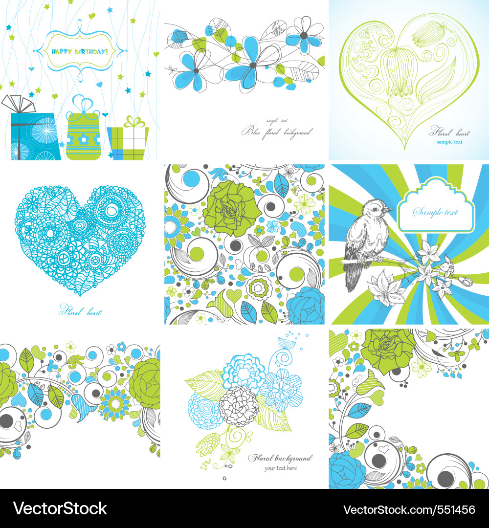 Set of greeting cards Royalty Free Vector Image