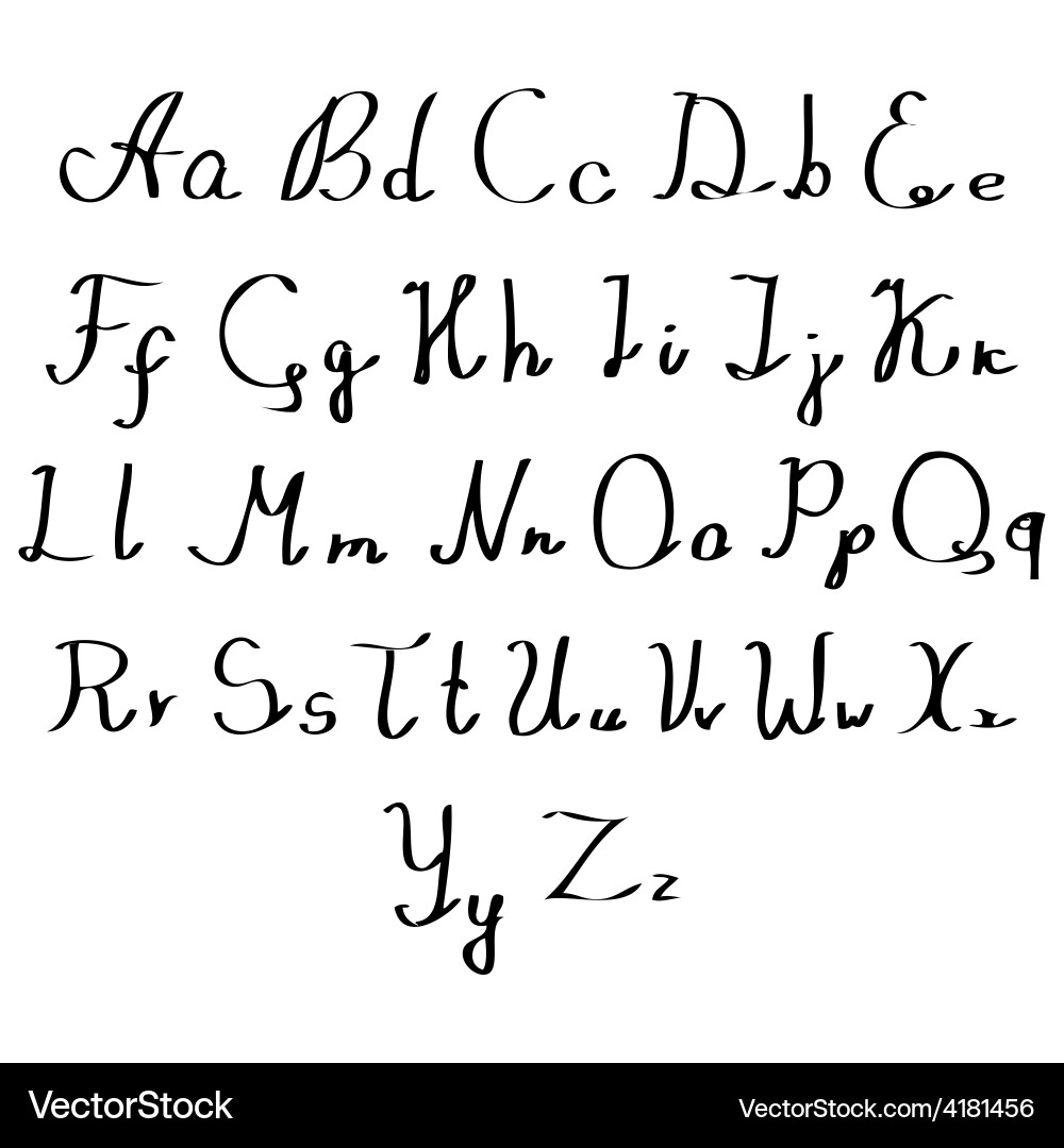 Set watercolor handwriting font Royalty Free Vector Image