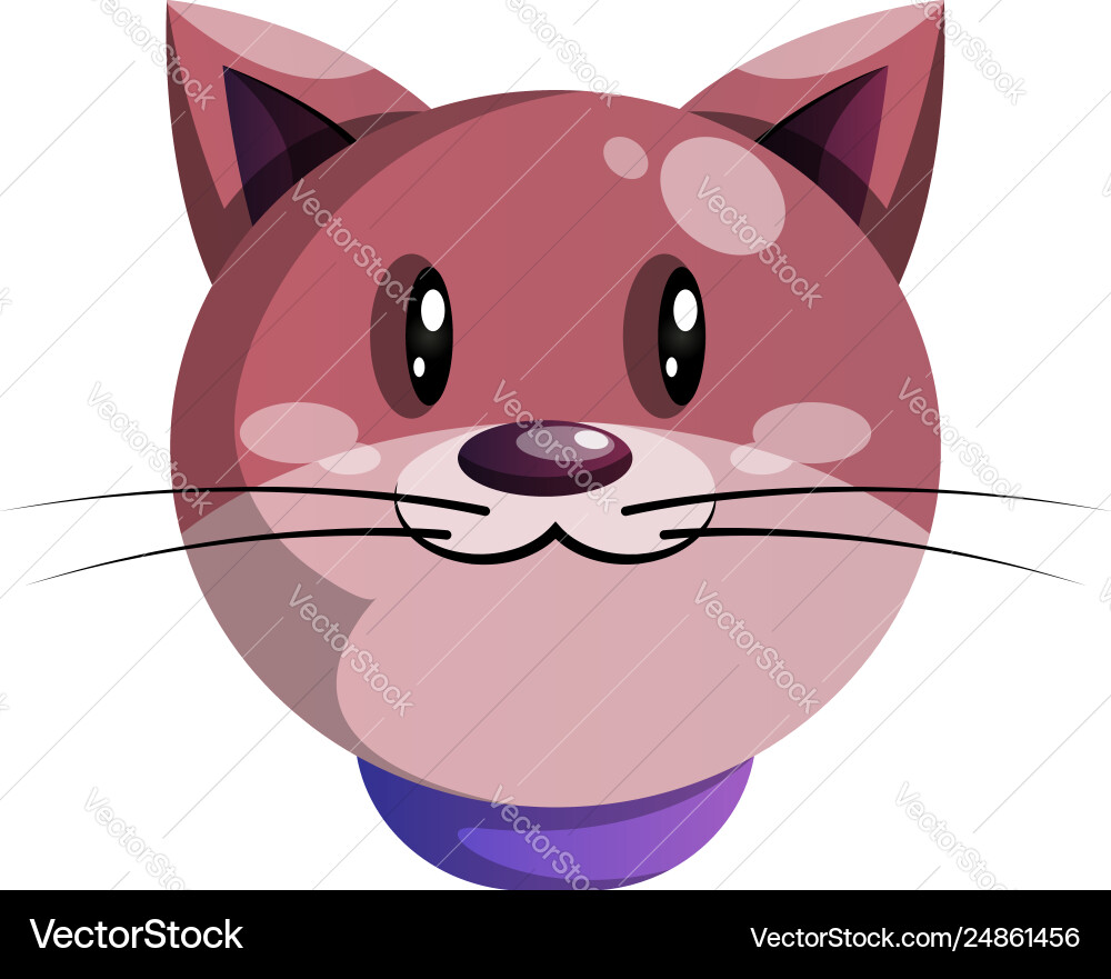 Simple purple cartoon cat on white background Vector Image