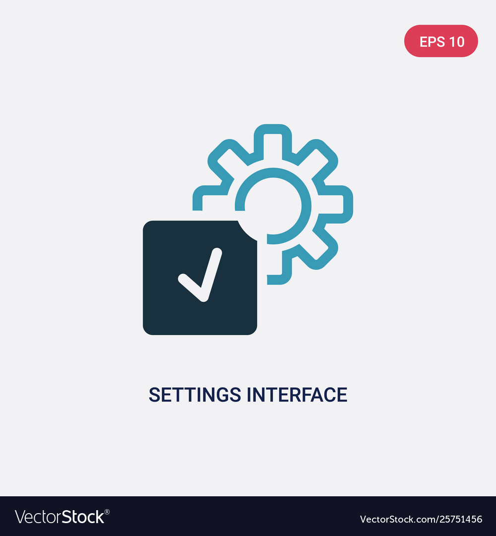 Two color settings interface icon from user Vector Image