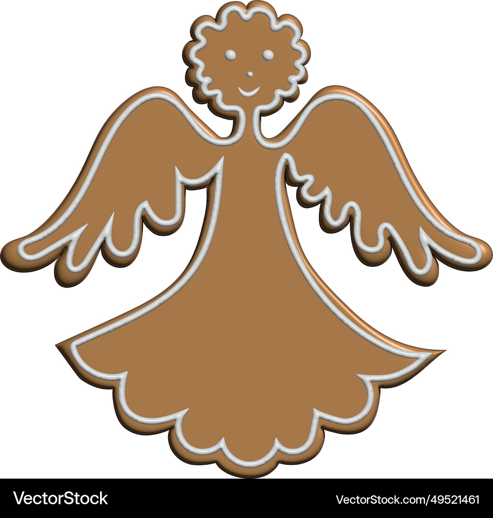 A gingerbread angel in dress Royalty Free Vector Image