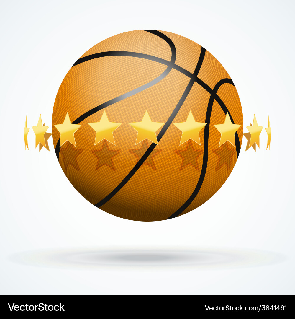 Basketball ball with golden Royalty Free Vector Image