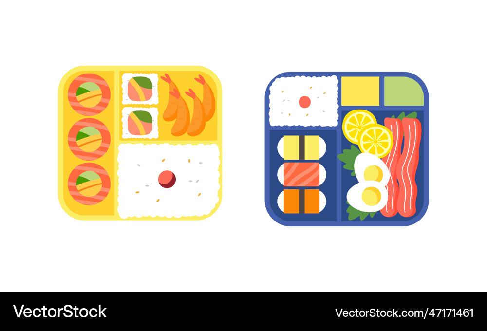 Bento box logo japanese lunch box Royalty Free Vector Image