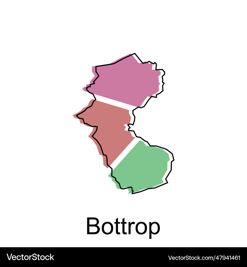 Bottrop high detailed map world country Royalty Free Vector