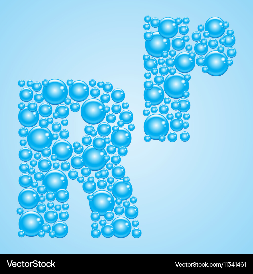 Bubbles in blue Alphabet of bubbles Eps 10 Vector Image