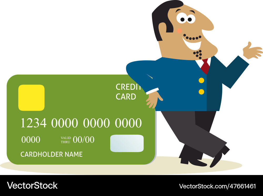 Business man with credit card Royalty Free Vector Image