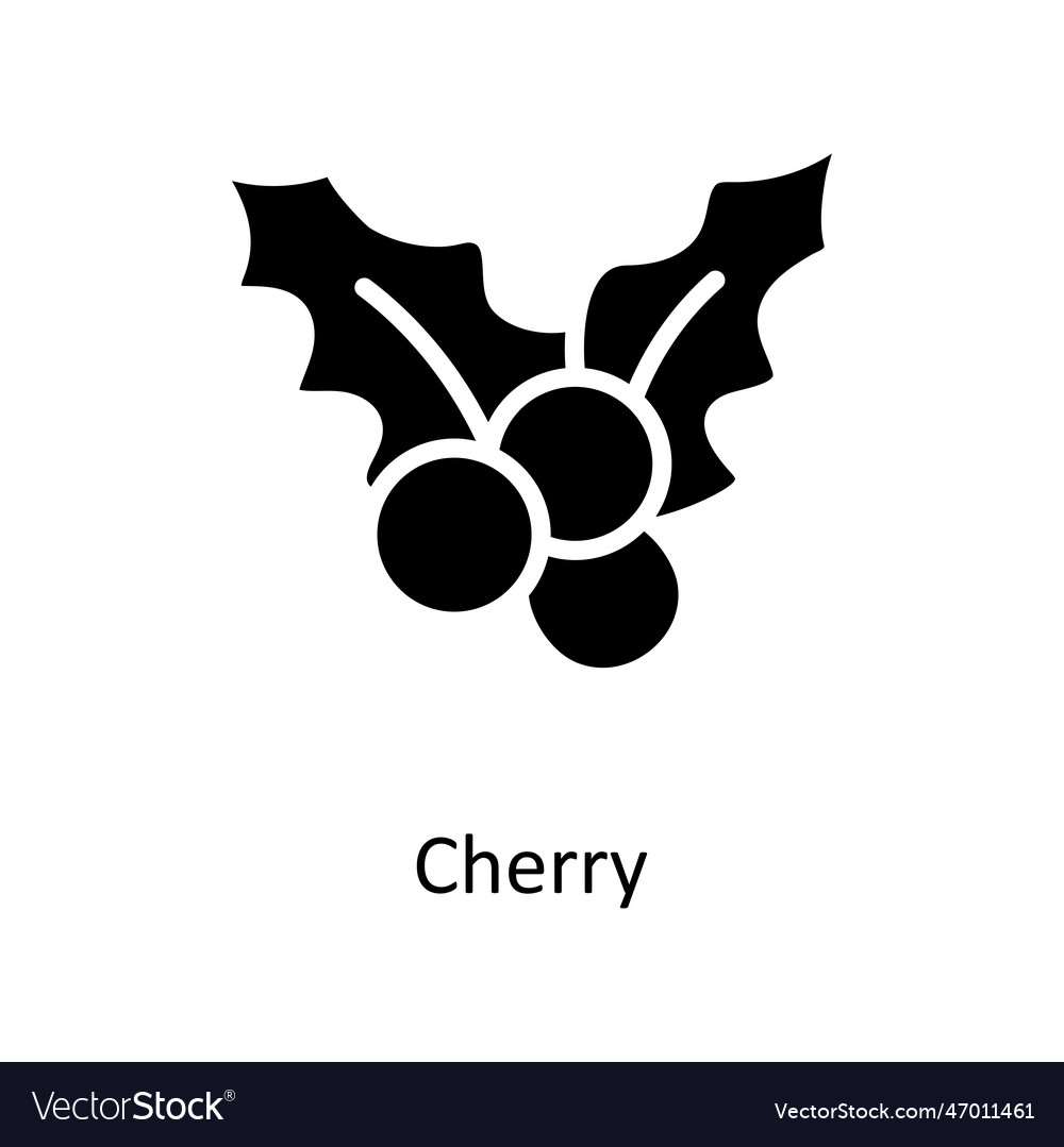 Cherry solid icon design chri Royalty Free Vector Image