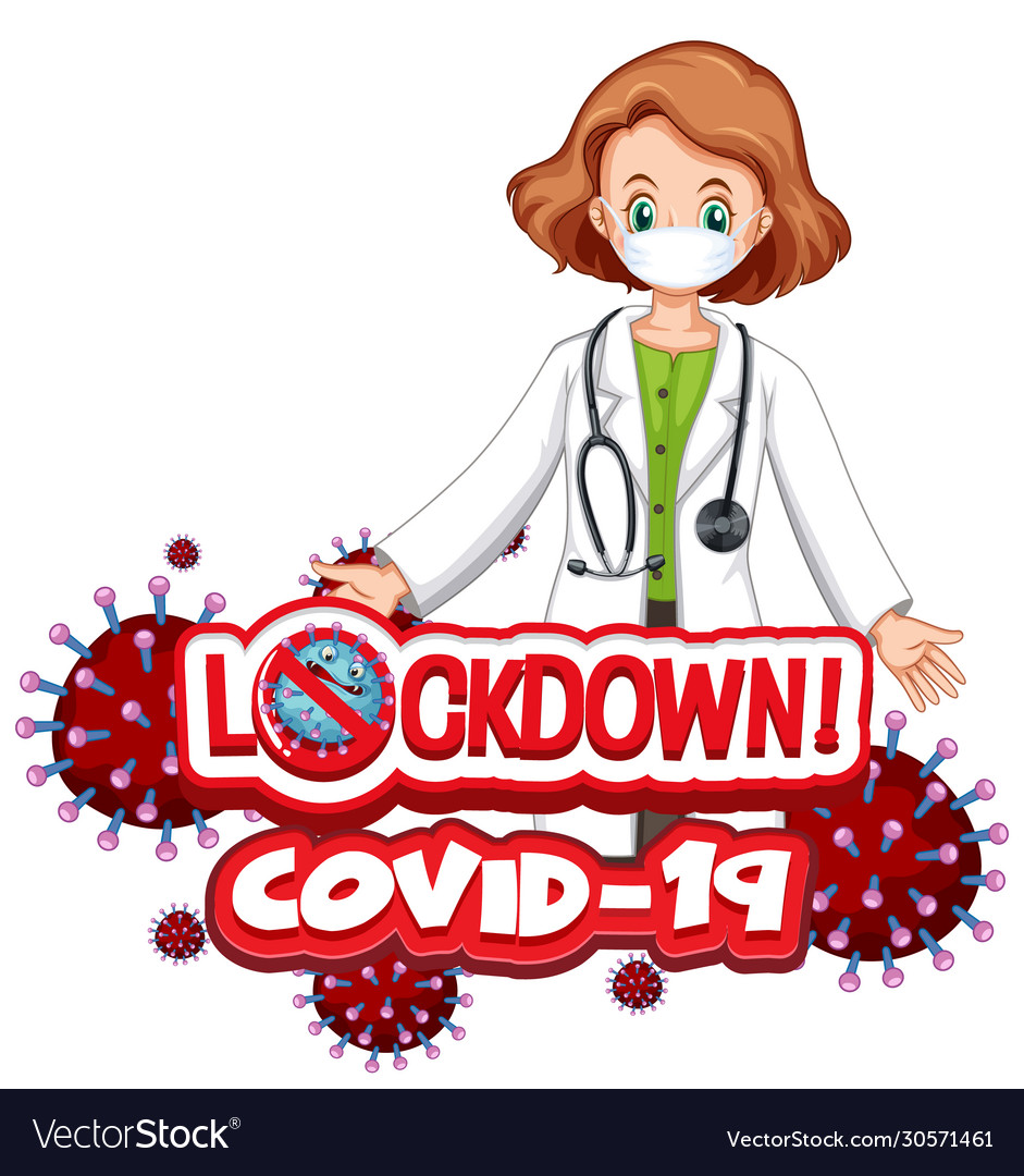 Coronavirus poster design with word and doctor Vector Image