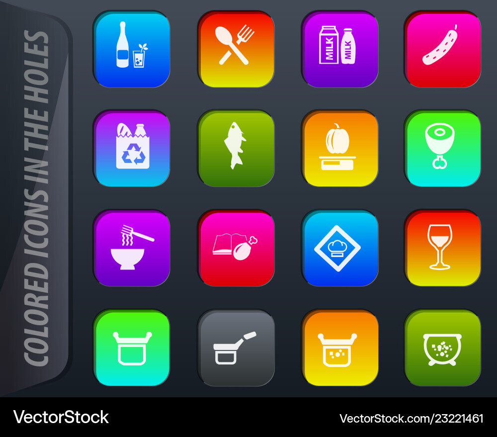 Food and kitchen icons set Royalty Free Vector Image