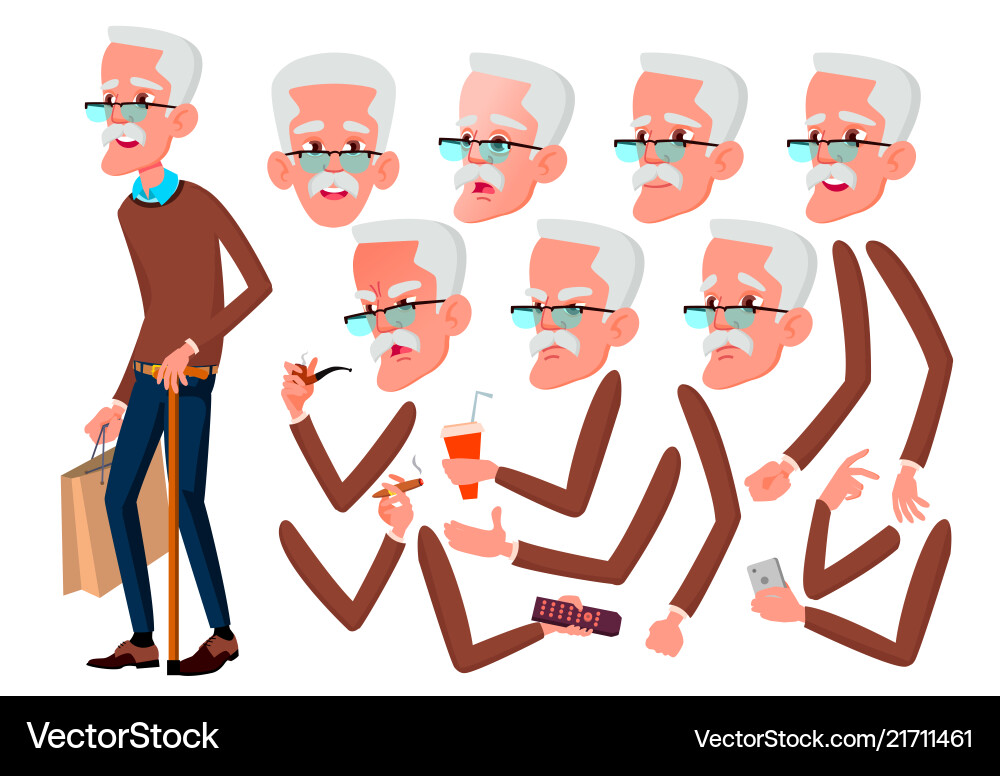 Old man senior person aged elderly Royalty Free Vector Image