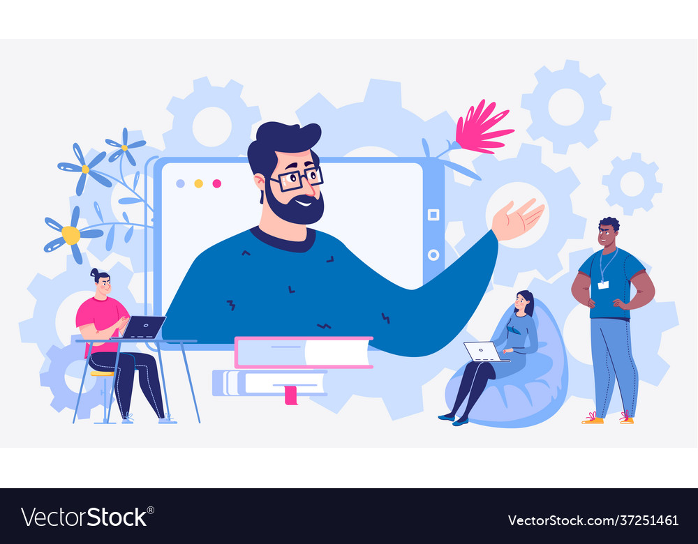 Online learning web courses or tutorials Vector Image