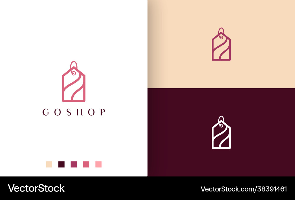 Shop label logo in simple and modern style Vector Image