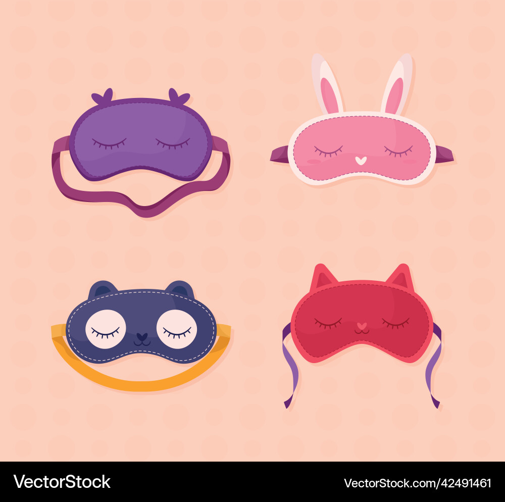 Sleeping mask of animals Royalty Free Vector Image