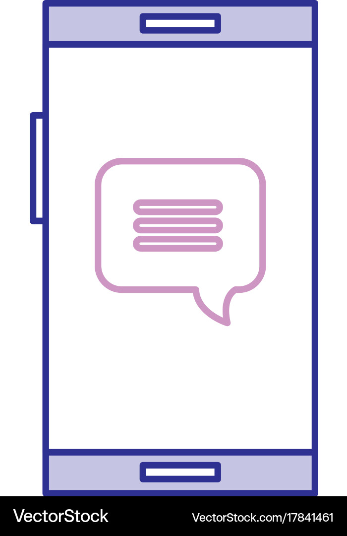 Smartphone device with speech bubble Royalty Free Vector