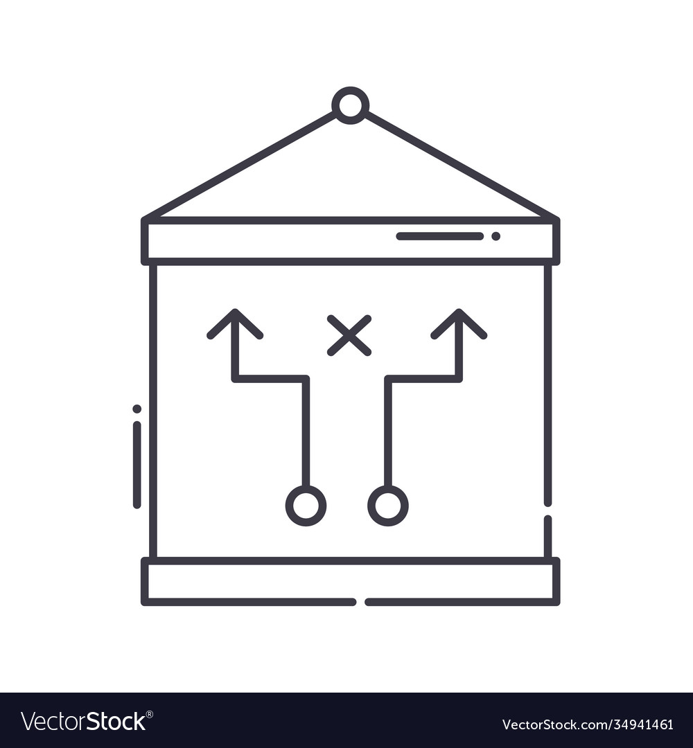 Strategy map icon linear isolated Royalty Free Vector Image