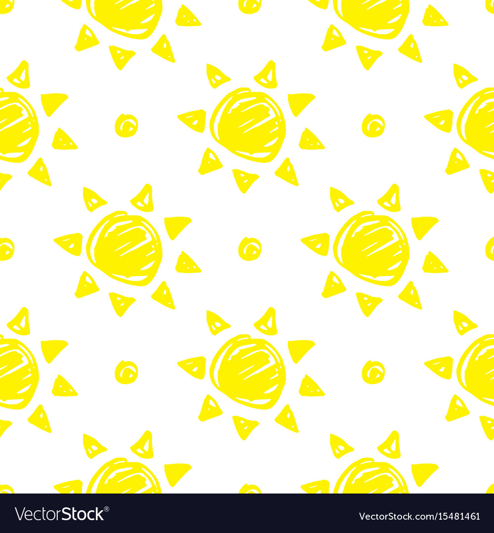 Sun seamless pattern Royalty Free Vector Image