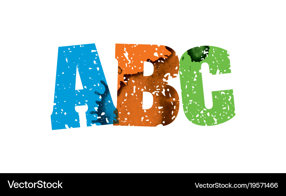 Abc concept stamped word art Royalty Free Vector Image