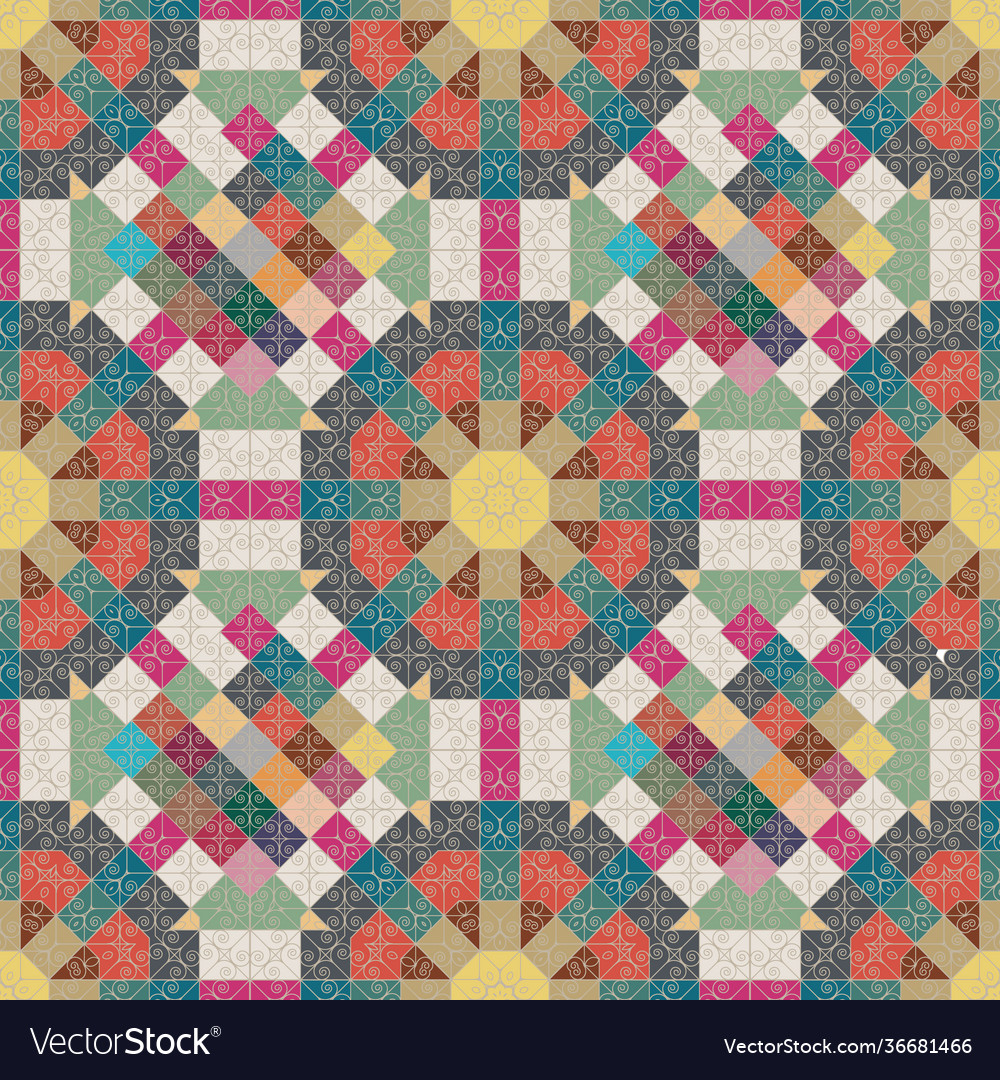 Beautiful patchwork seamless pattern Royalty Free Vector