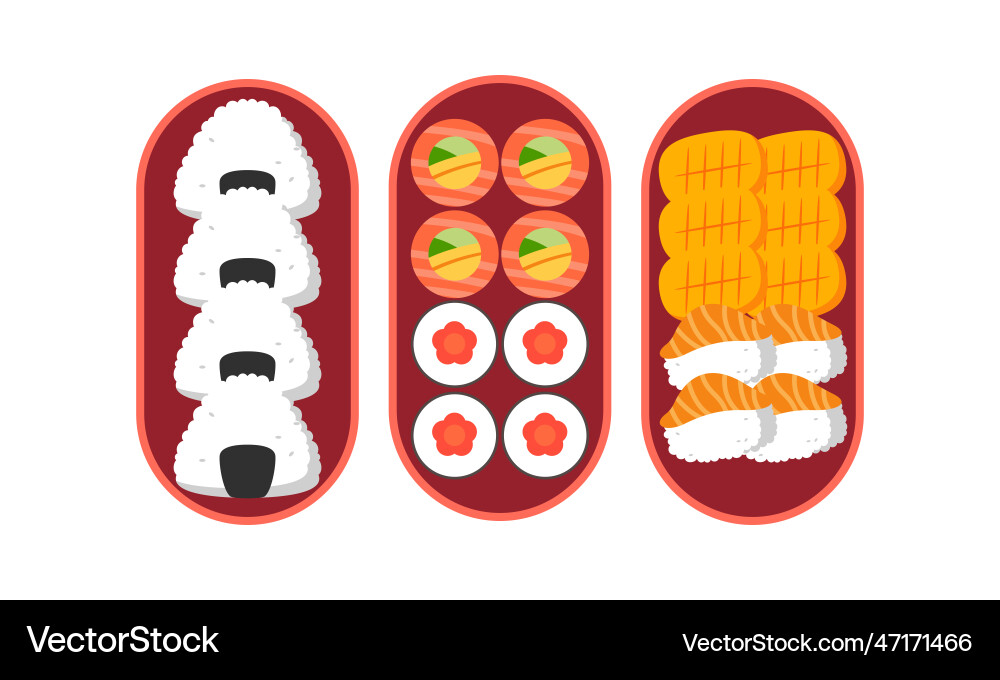Bento box logo japanese lunch box Royalty Free Vector Image