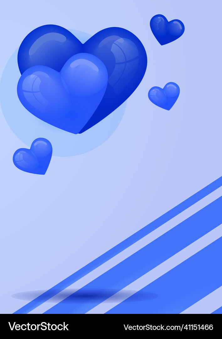 Blue universal love valentine background design Vector Image