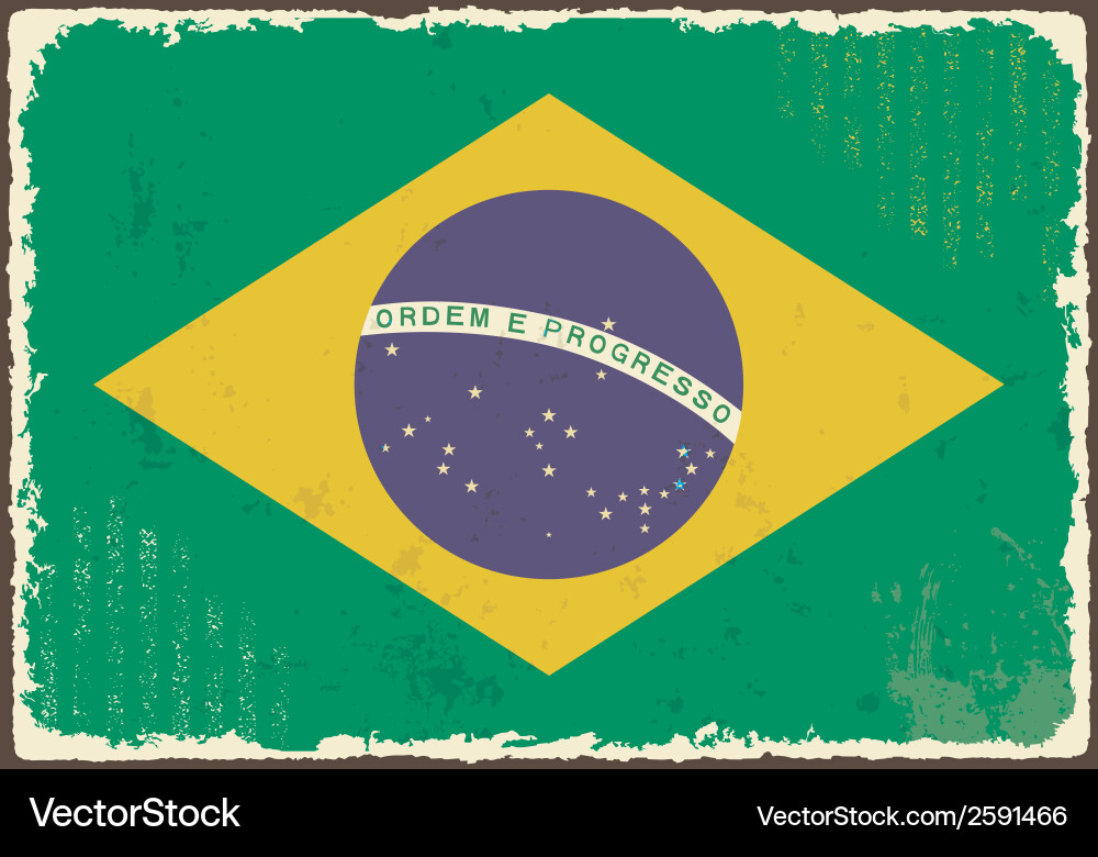 Brazilian grunge flag Royalty Free Vector Image