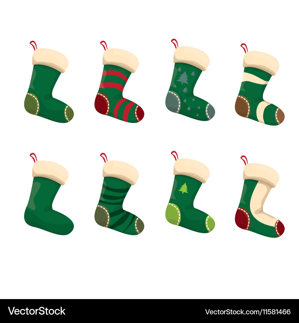 Cartoon cute christmas stocking Royalty Free Vector Image