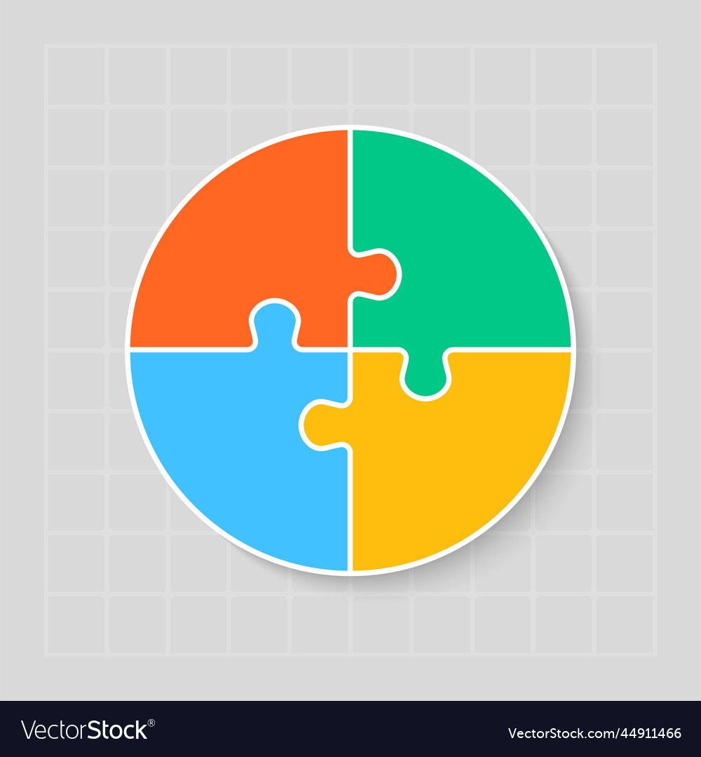 Diagram infographic timeline circle puzzle jigsaw Vector Image