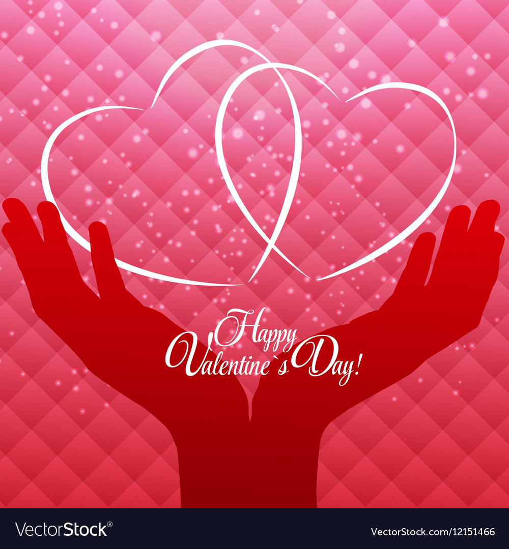 Happy valentines day card with heart Royalty Free Vector