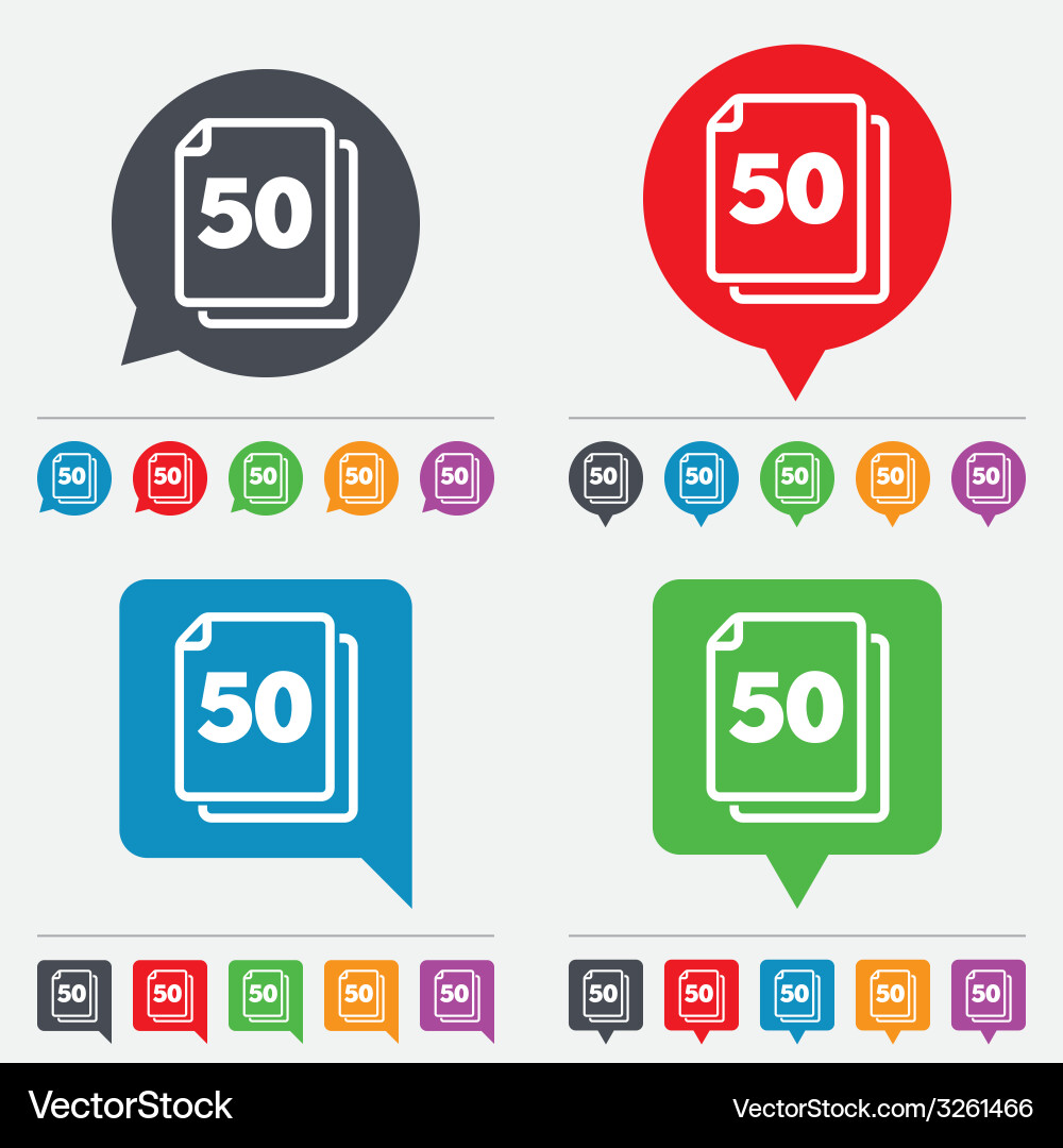 In pack 50 sheets sign icon 50 papers symbol Vector Image