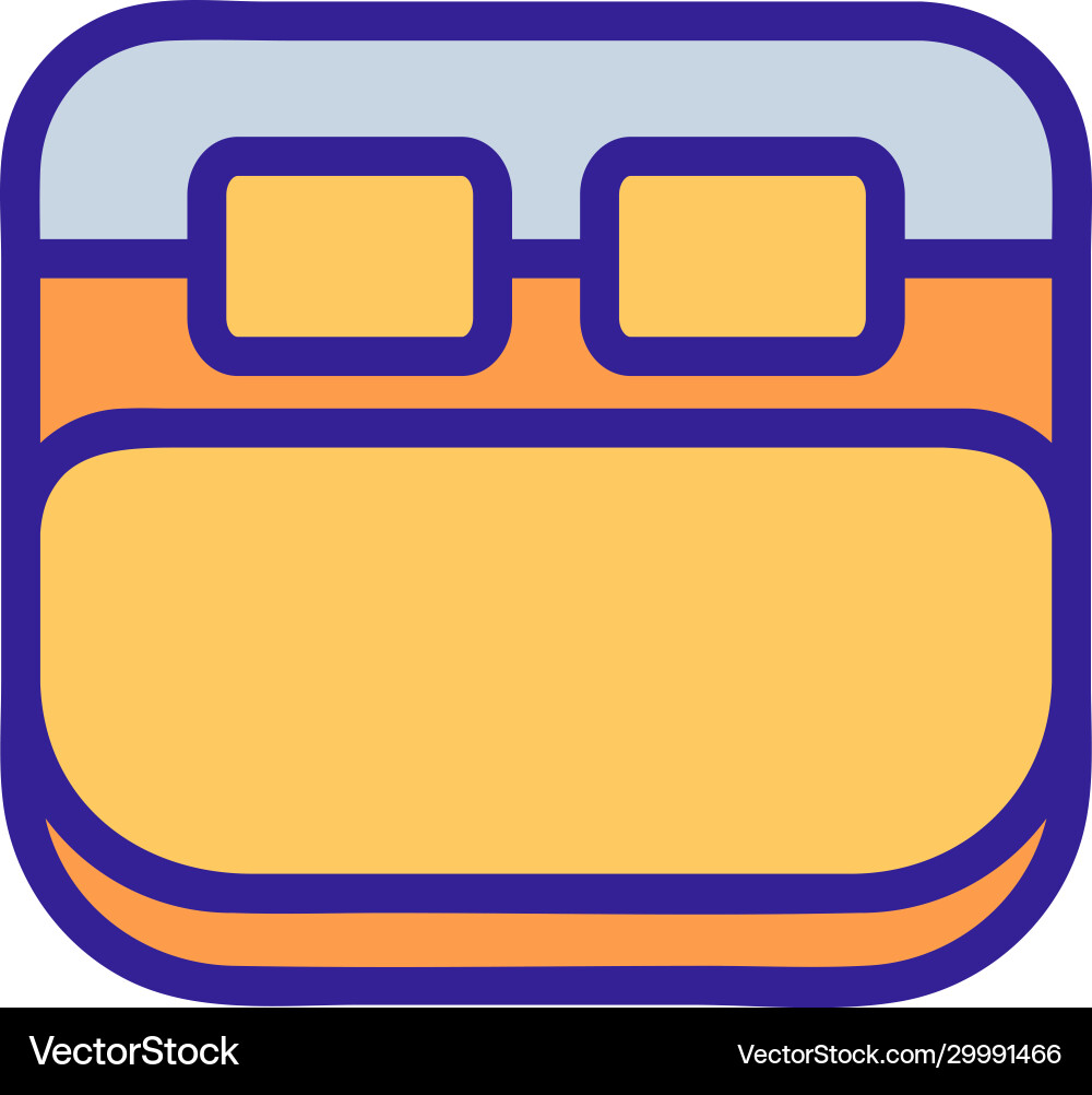 Modern bed icon isolated contour symbol Royalty Free Vector