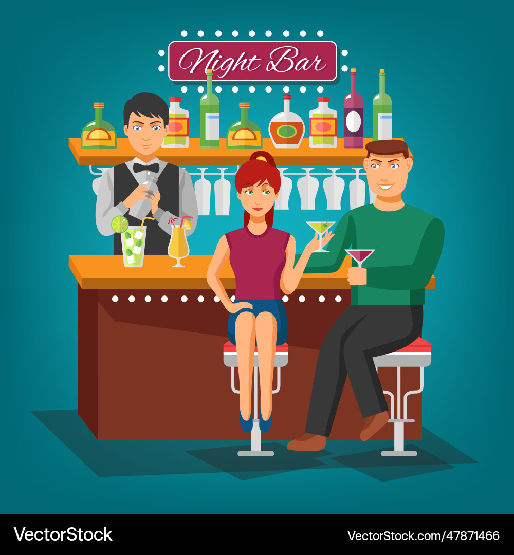 Night bar design concept night bar design concept Vector Image