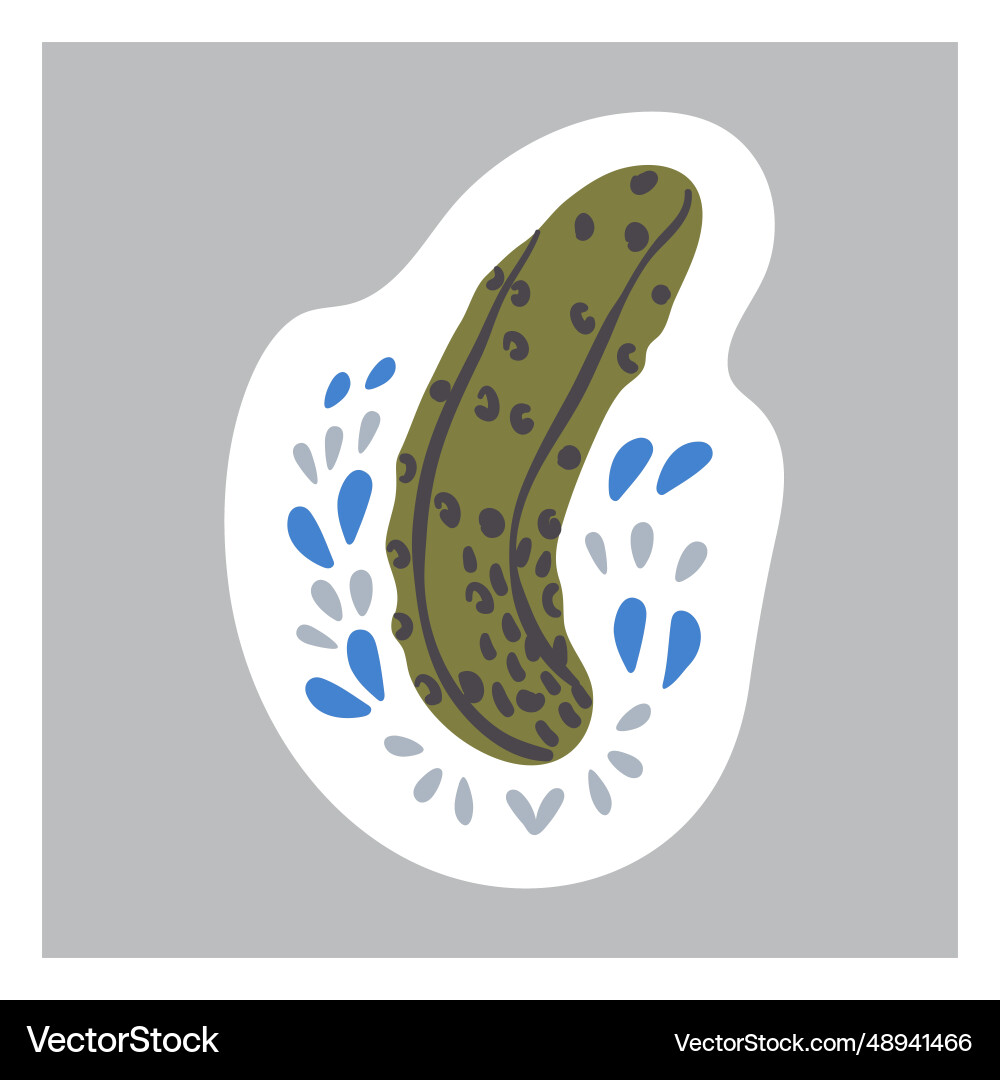 Ornamented pickle color doodle Royalty Free Vector Image