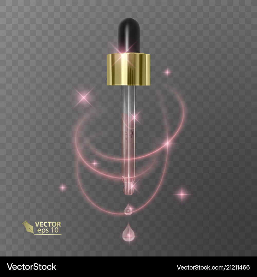 Realistic pipette on the transparent background Vector Image
