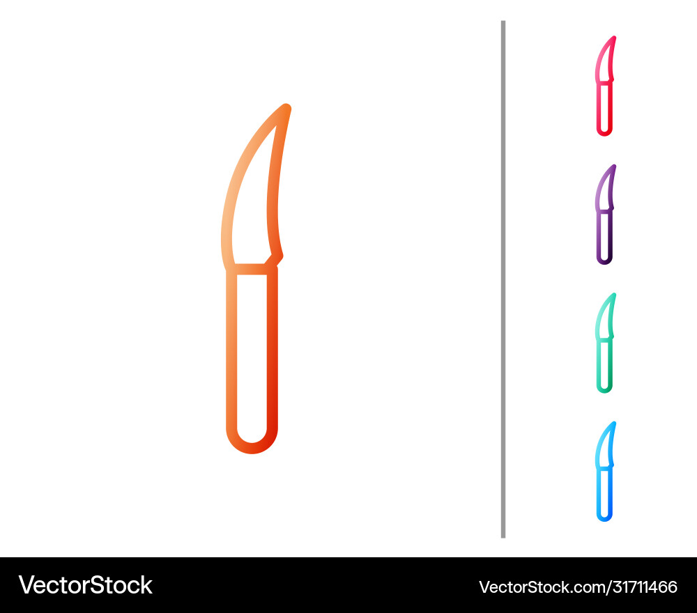Red line knife icon isolated on white background Vector Image